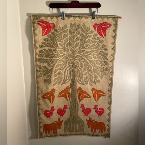 Vintage | Wall Decor | Vintage Tree Of Life Appliqu Panel Handmade Wall ...